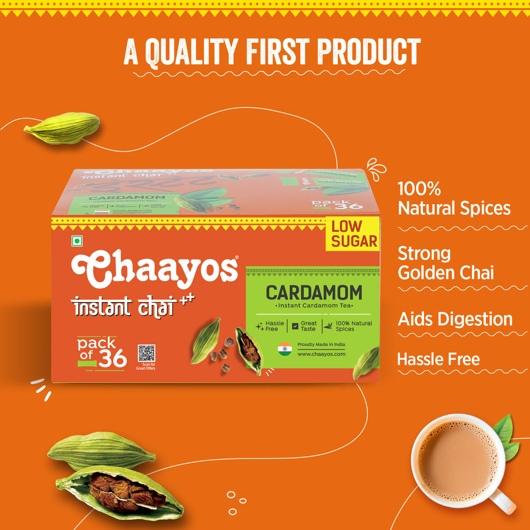 Buy Chaayos Instant tea Cardamom premix with low sugar - Chaayos Bazaar
