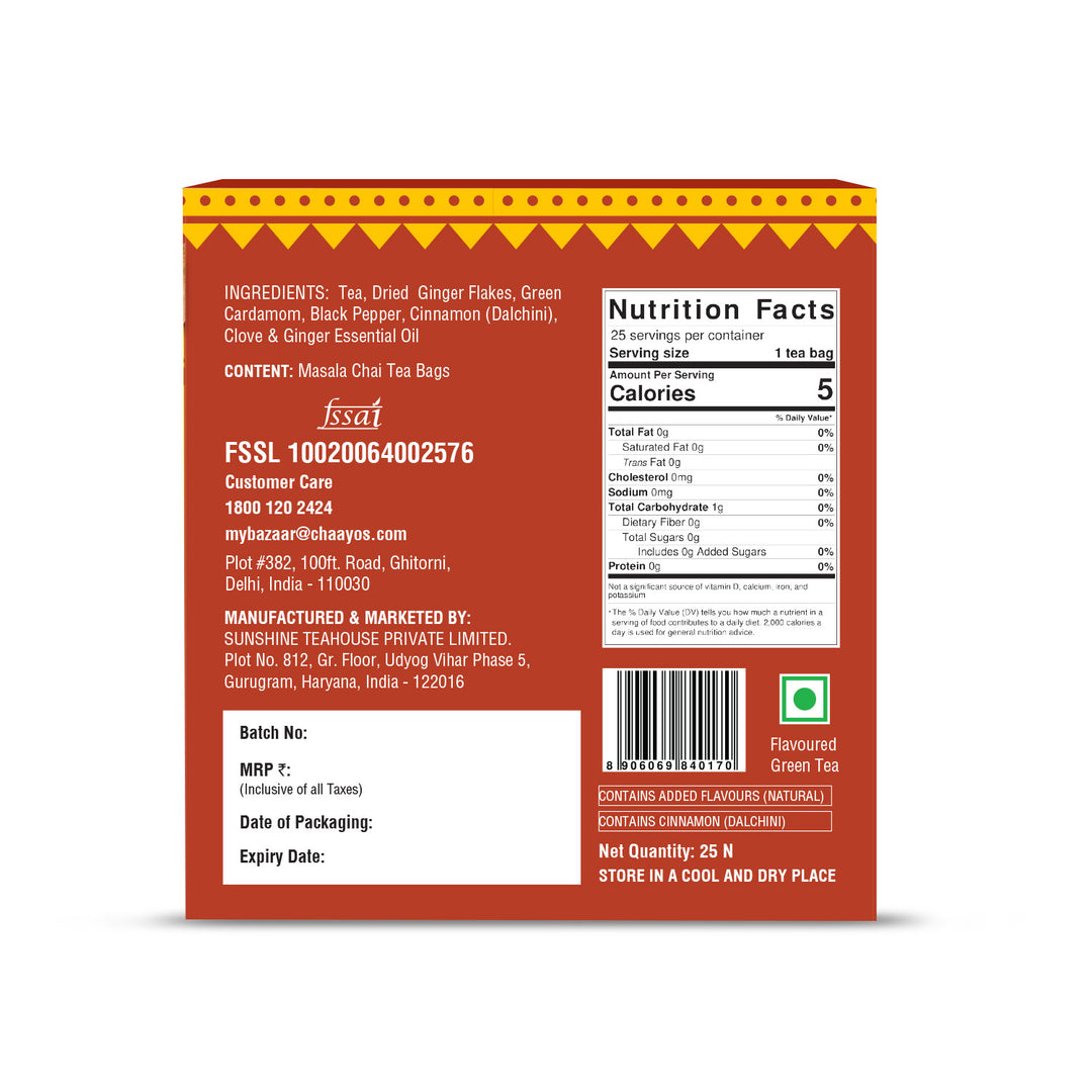 Masala Chai Tea Bags – Chaayos