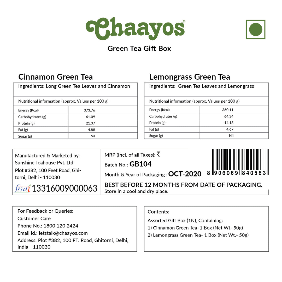 Green Tea Gift Box – Chaayos