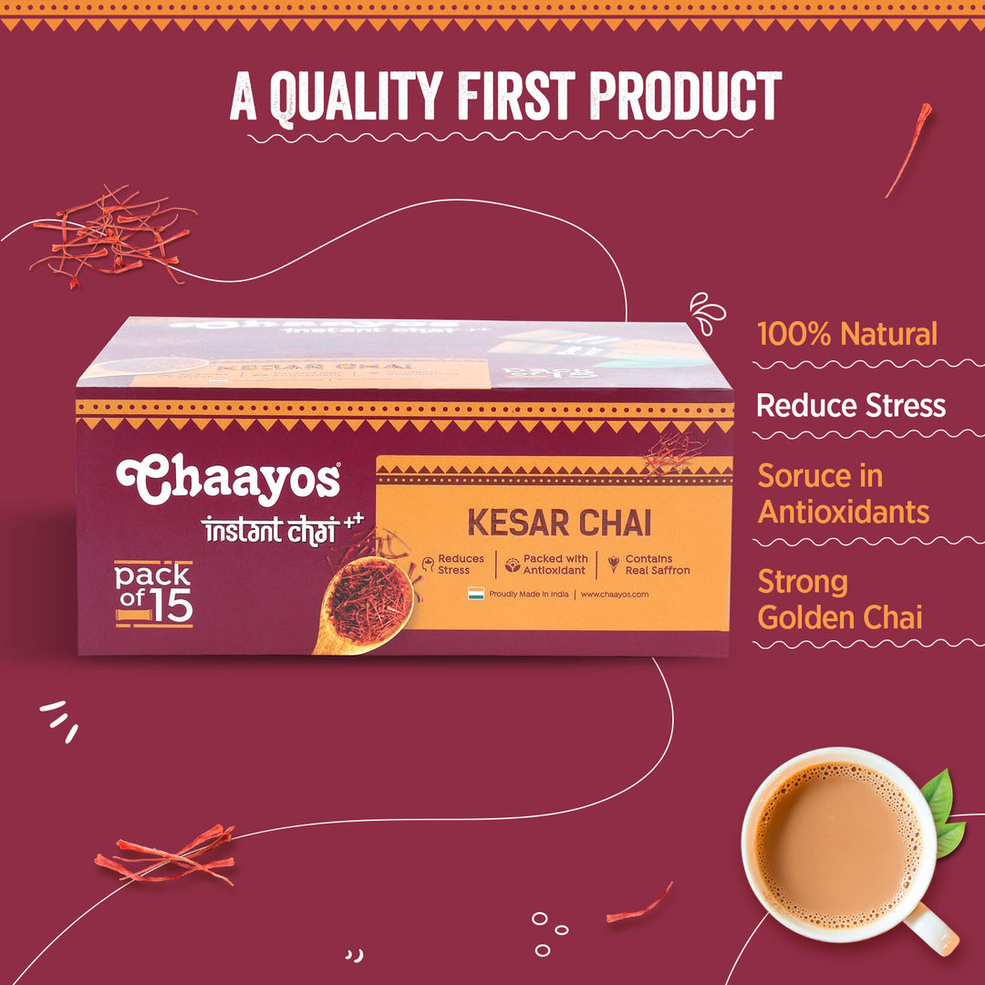 Buy Chaayos Instant Tea Premix (Kesar flavour) online) - Chaayos Bazaar